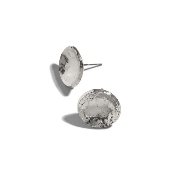 JAREDJAMIN Buttercup Textured Stud Post Earrings - Silver