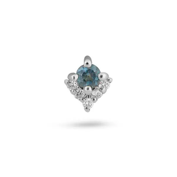 ZOHREH London Topaz & Diamond Arrow Flat Back 14k White Gold - Blue