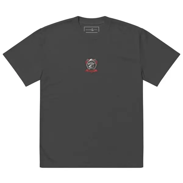 ANCHOR & CREW Faded Rinoceronte C. F. El Clasico Football Cotton Oversized T-shirt - Black