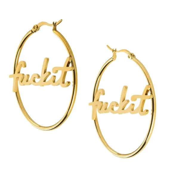 HOOPS + CHAINS LDN Fuckit Hoops - Gold