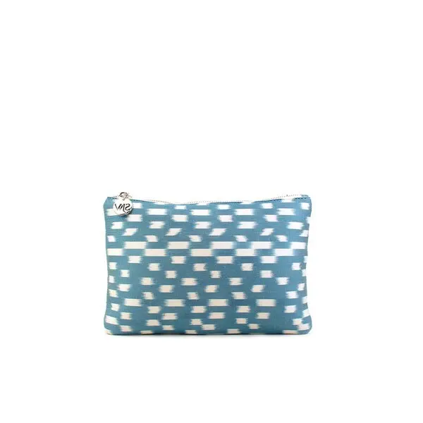 SJW BAGS LONDON Aquila Ikat Clutch Bag In Storm - Blue