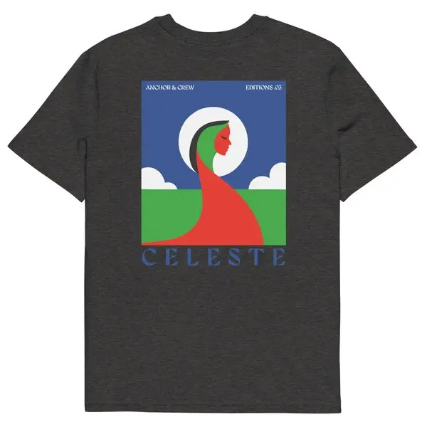 ANCHOR & CREW Heather Three Celeste Editions Organic Cotton T-shirt - Black