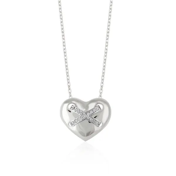 SPERO LONDON Heart X Necklace In Sterling Gold Vermeil - Silver