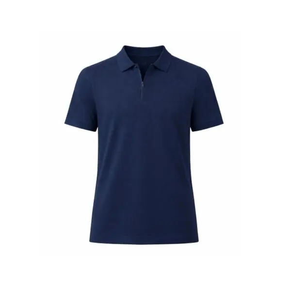NUVV COLLECTION S Zip-neck Polo Lightweight Knit - Blue