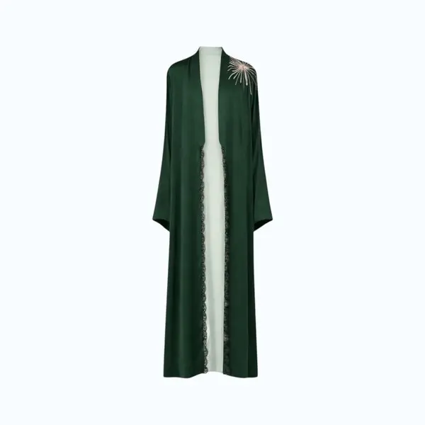 SUN CULTURE Layali Kimono In Emerald - Green