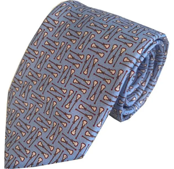 LAZYJACK PRESS Playing The Field Lacrosse Tie - Blue