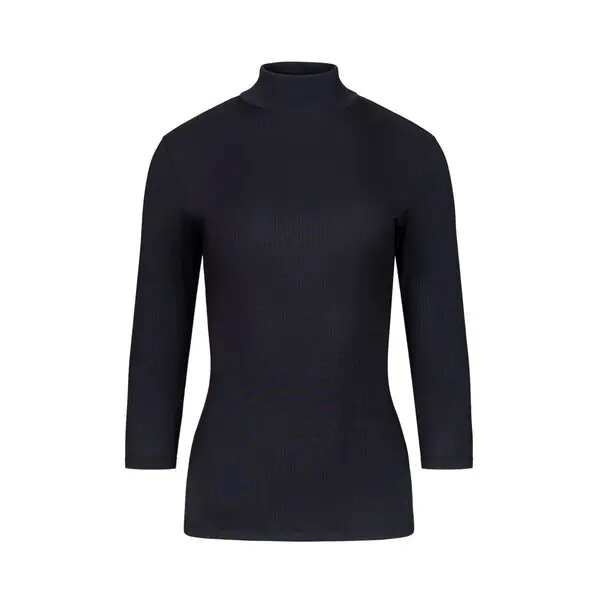 OH!ZUZA NIGHT&DAY Rib Rollneck Top - Black