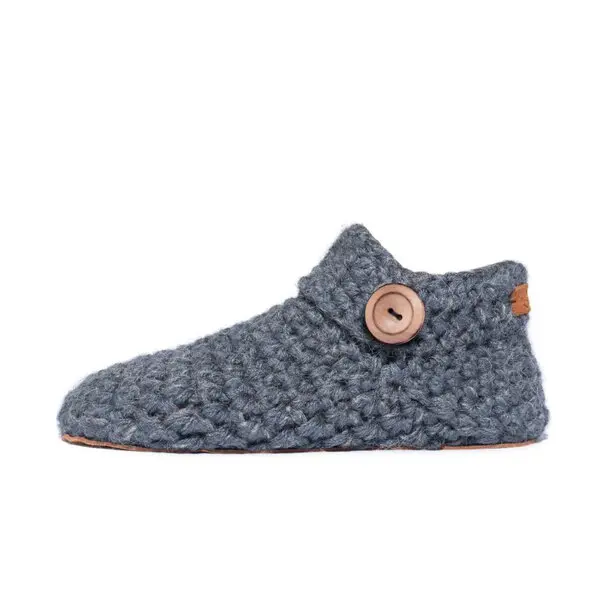 KINGDOM OF WOW Comfortable Ankle Boot Wool Slippers For & In Charcoal Gray - Grey
