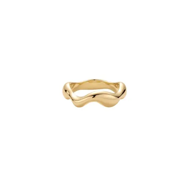 VANCHI Vica Fluid Wave Chunky Band Ring - Gold
