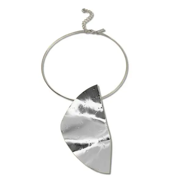 JAREDJAMIN Geo Twist Pendant Neck Wire - Silver