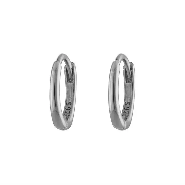 OUTOFOFFICE 8mm Sterling Huggie Hoop Earrings - Silver