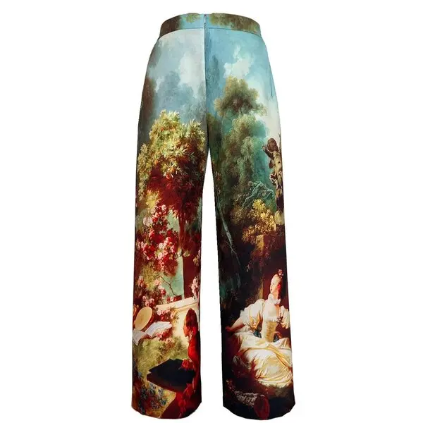 MAXJENNY Blue / Brown Wide Slouchy Pants Garden Royal - Blue/brown