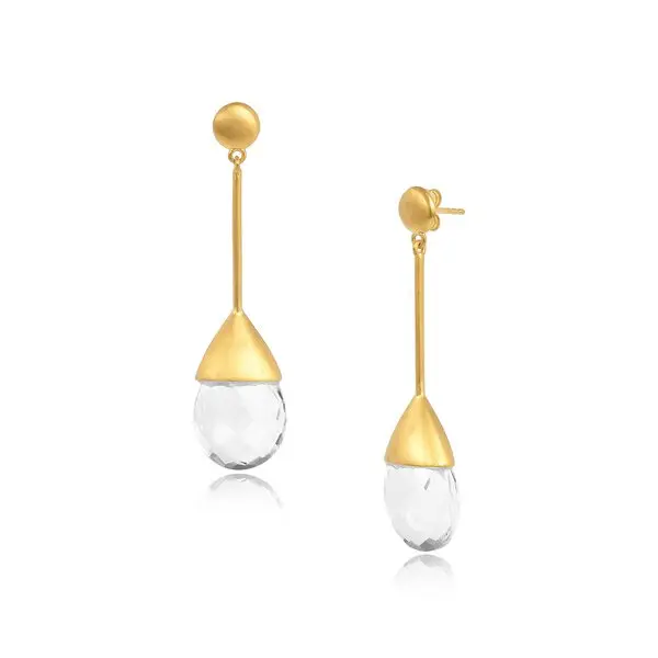 MOON LONDON Icy Neutral Crystals Drop Earrings - Gold