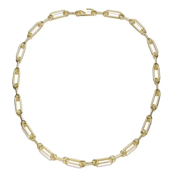 GENEVIVE Plated Chain Necklace - Gold