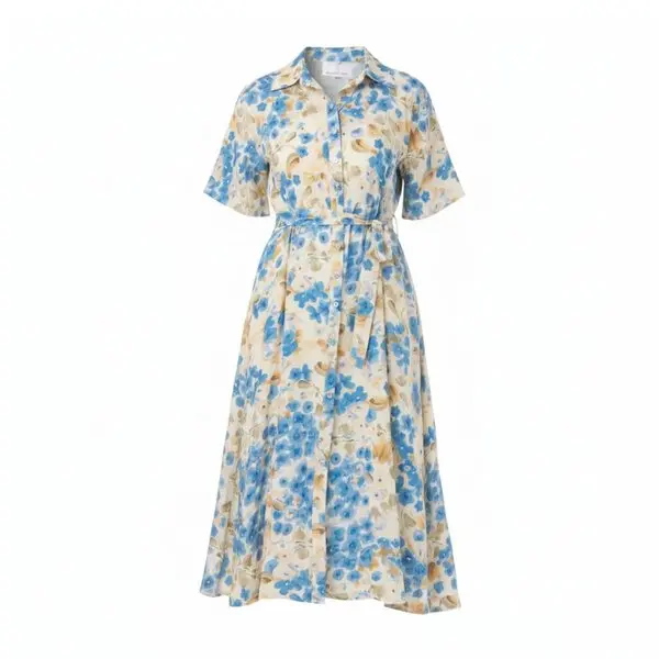FRANCHETTI BOND Giralda Pansies Shirt Dress - Blue