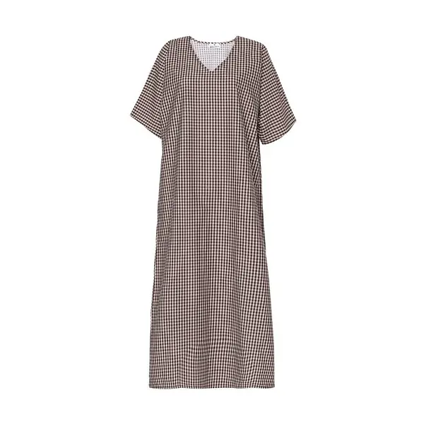 DHARA SHETH, DUBAI Dhara Sheth Dubai Cotton Gingham Kaftan Maxi Dress