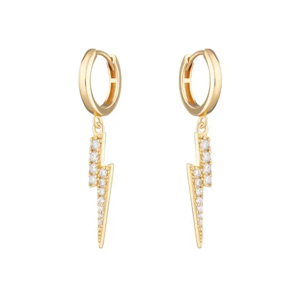 SCREAM PRETTY Lightning Hoop Earrings - Gold