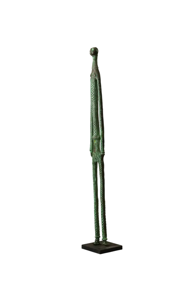 Botanical Boys Benin Bronze Sculpture Two Two - Green