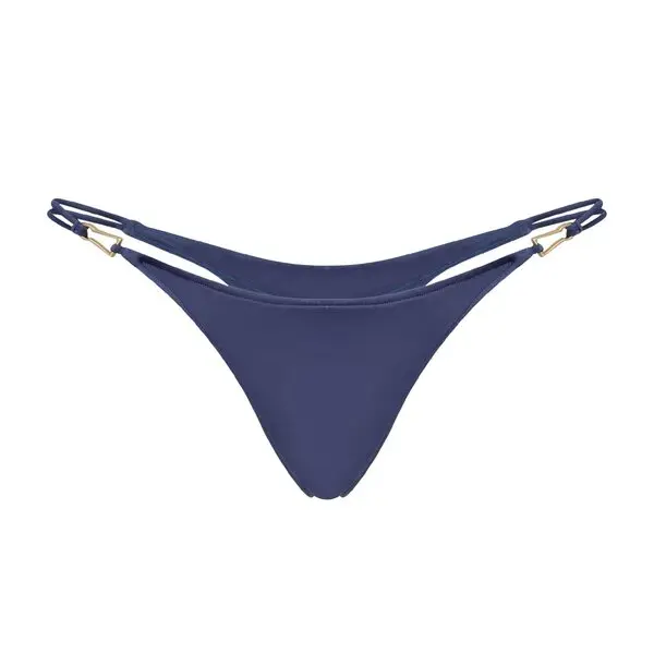 BIANCA RESORTWEAR Rose Swim Bottom In Charcoal - Blue