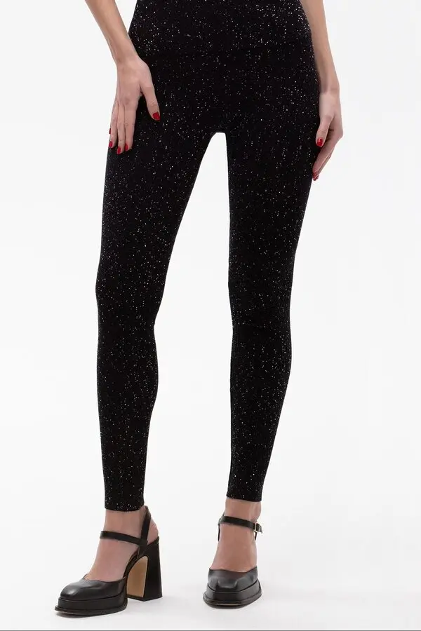 MAISON BOGOMIL Fine Knit Sequin Leggings - Black