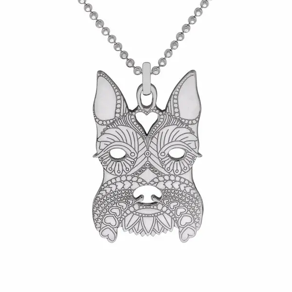 CARTERGORE Medium Schnauzer Pendant Necklace - Silver