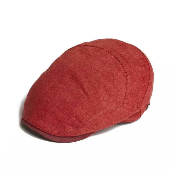 DASMARCA HATS Dasmarca Logan Rosewood Linen Fitted Summer Cap - Red
