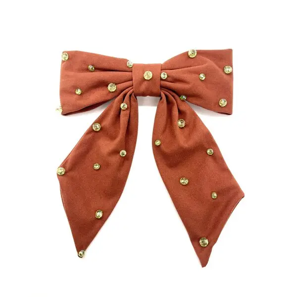 ADIBA Sprinkled Green Rust Hair Barrette - Brown