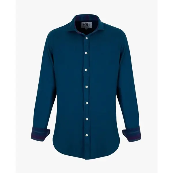 KOY CLOTHING Teal- Kikoy Shirt - Blue