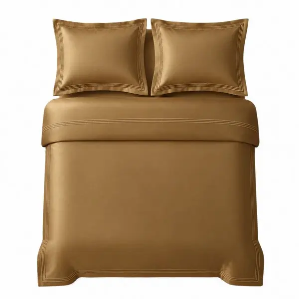 PURE PARIMA Triple Luxe Sateen Duvet Cover Set Caramel - Brown
