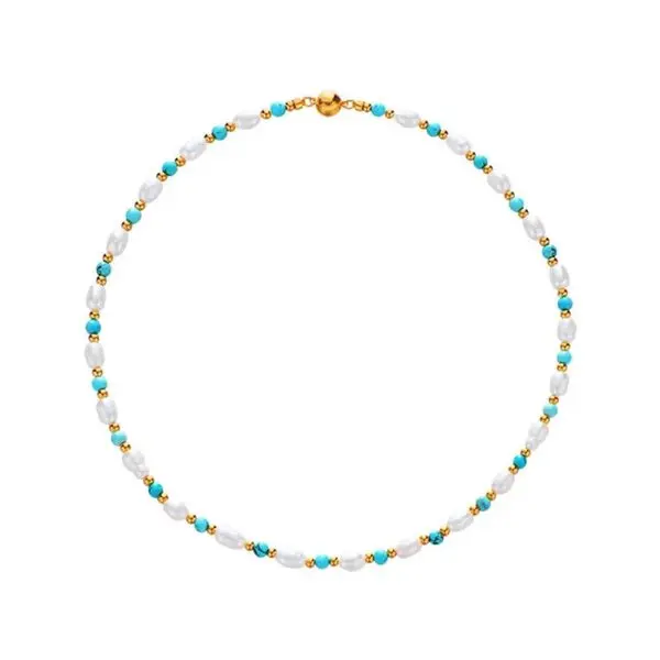 ANGEL BAROCCO Pearl Turquoise Beaded Necklace - Green