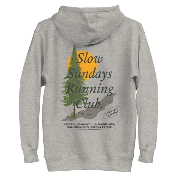 ANCHOR & CREW Heather Mountain Pine Slow Sundays Running Club Cotton Blend Hoodie - Grey
