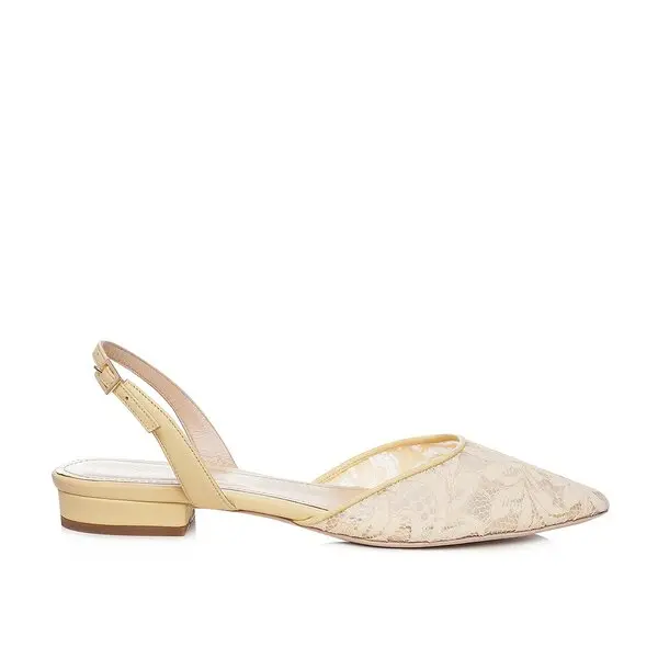 GINISSIMA Ines Lace Flats - Yellow