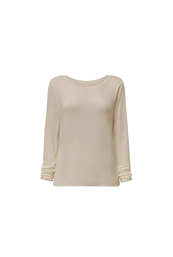 JAMES LAKELAND Long Sleeve Beige Top - Brown