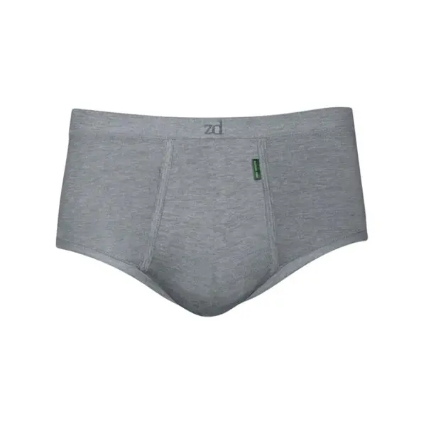 ZD ZERO DEFECTS Senior Fly Front Briefs – Premium Egyptian Cotton Comfort Color - Grey