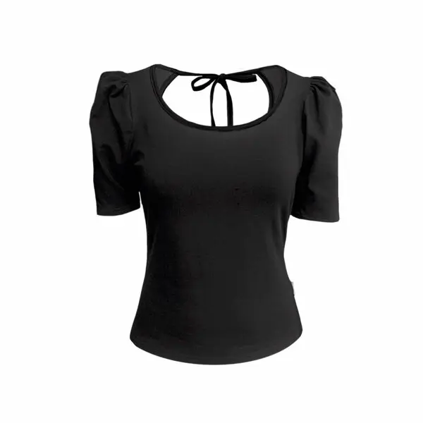 FROCK TALES Belle Top With Scoop Neck - Black