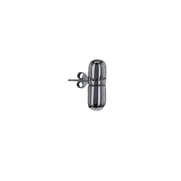 TRUE ROCKS Pill Stud Earring Gun Metal - Grey