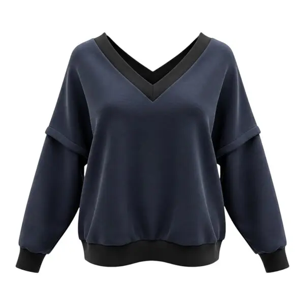 BEIRA Victoria V-neck Sweatshirt – Navy - Blue