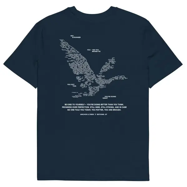 ANCHOR & CREW Navy Seven You Are Enough X Tal Health Editions Organic Cotton T-shirt - Blue