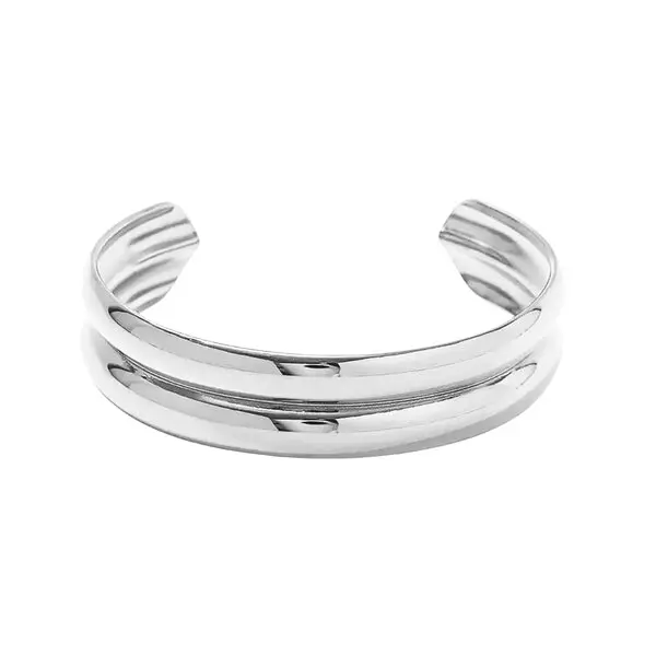 MICKEY'S GIRL Double Cuff Waterproof Bracelet - Silver