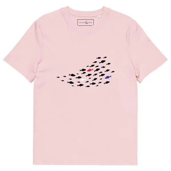 ANCHOR & CREW Cotton Fish Where's William Going? Organic Cotton T-shirt - Pink