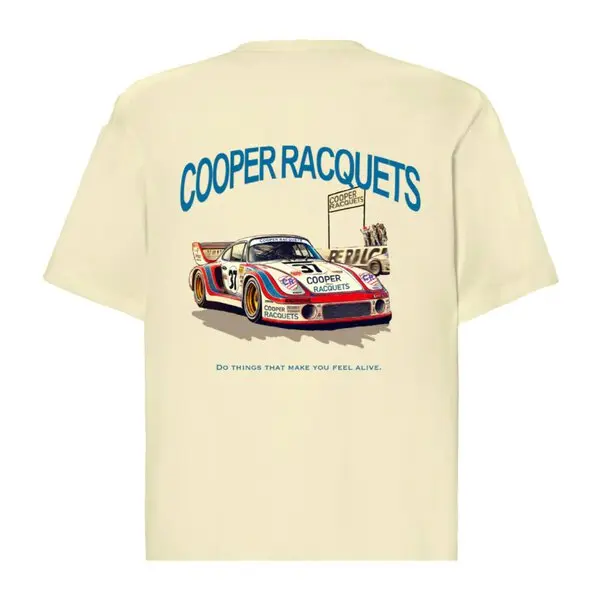 COOPER RACQUETS Neutrals Racing T-shirt Cream - White