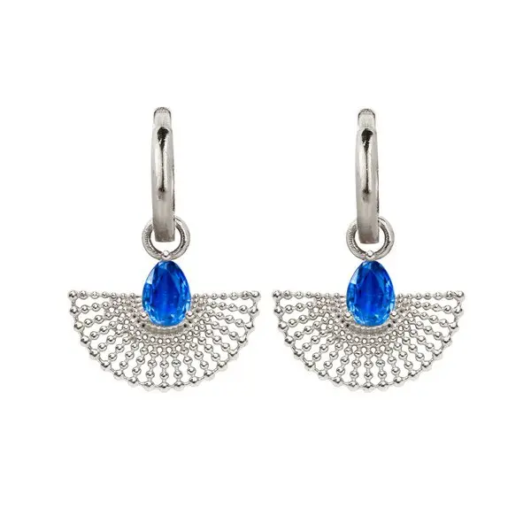 CHARLOTTE'S WEB JEWELLERY Silver / Blue Surya Silver Earrings Kyanite - Silver/blue