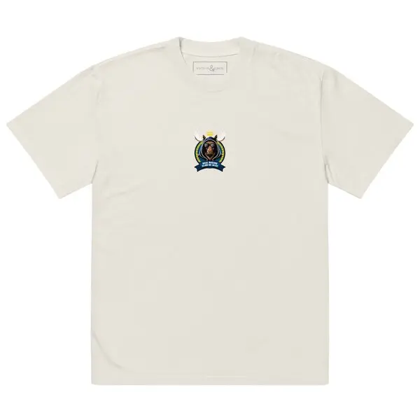 ANCHOR & CREW Neutrals Faded Bone R. R. C. Alce El Clasico Football Cotton Oversized T-shirt - White