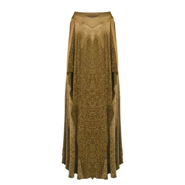 ZHENABIA Oriental Skirt Desert Sand Boho Skirt - Brown
