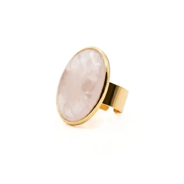 JAREDJAMIN Stella Statet Ring In Rosequartz - Pink