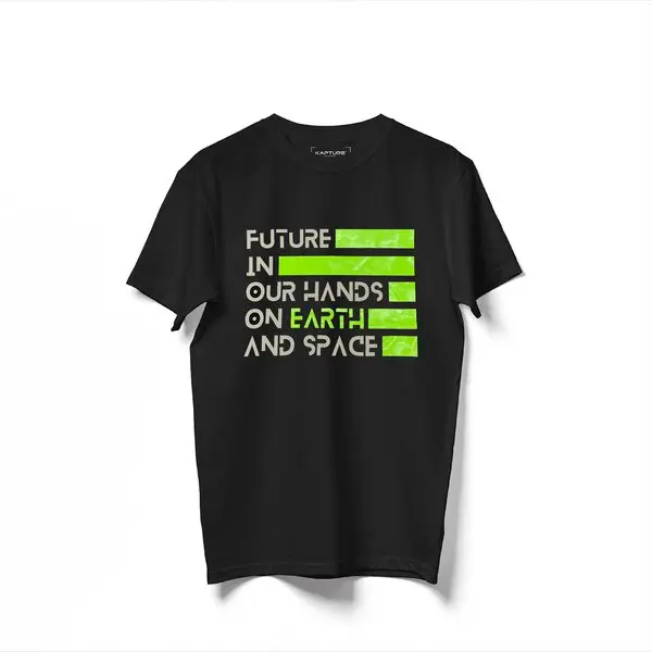 KAPTURE Future In Our Hands On Earth And Space Printed Tee - Black