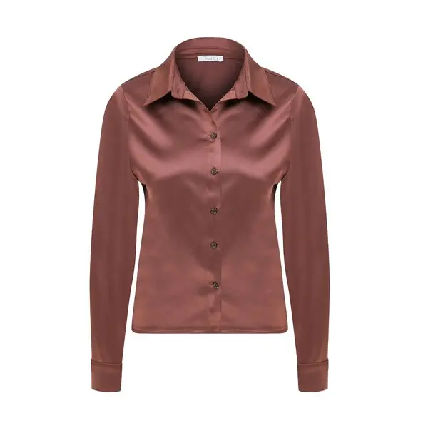 MAAN ISTANBUL Smooth Satin Shirt – Days - Brown
