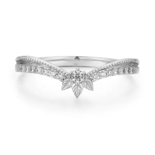 AZURA JEWELRY NEW YORK Abloom Stacking Band Solid White Gold - Silver