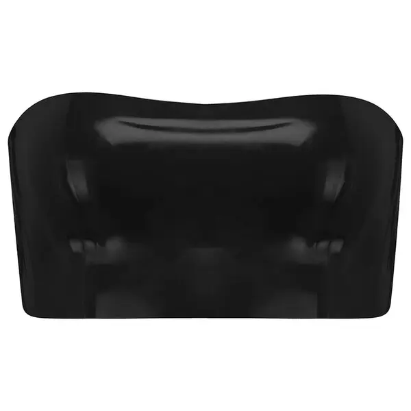 ELISSA POPPY Latex Crop Top - Black