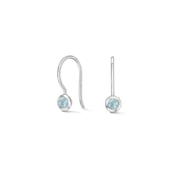DOWER & HALL Small Aquamarine Dewdrop Earrings In Sterling - Silver